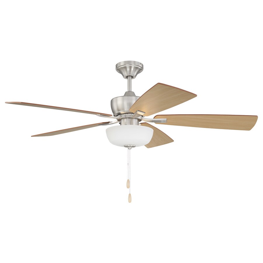 Litex Sigrid 52-in Brushed Nickel LED Indoor Ceiling Fan with Light Kit ...