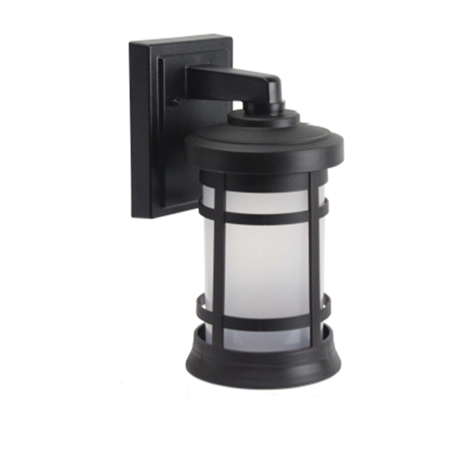 Portfolio 12.75-in H Matte Black Dark Sky Medium Base (E-26) Outdoor ...