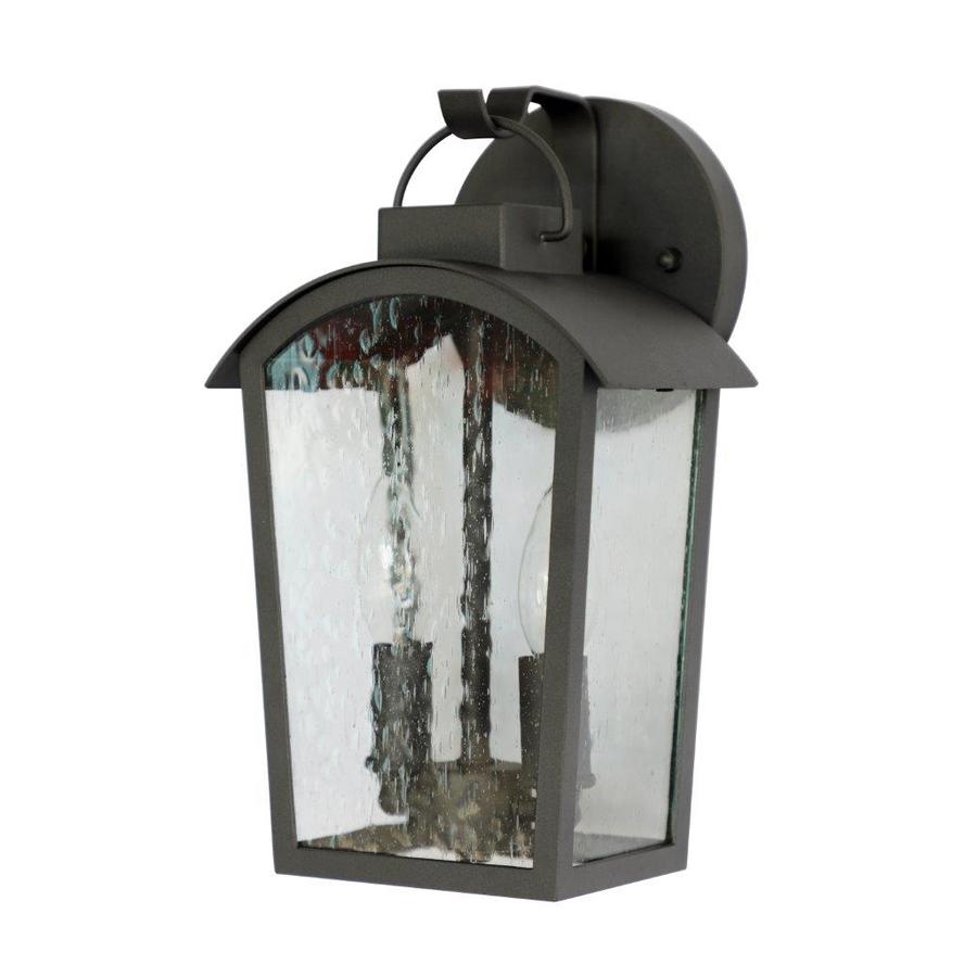 allen + roth 12.38-in H Satin Black Candelabra Base (E-12) Outdoor Wall ...