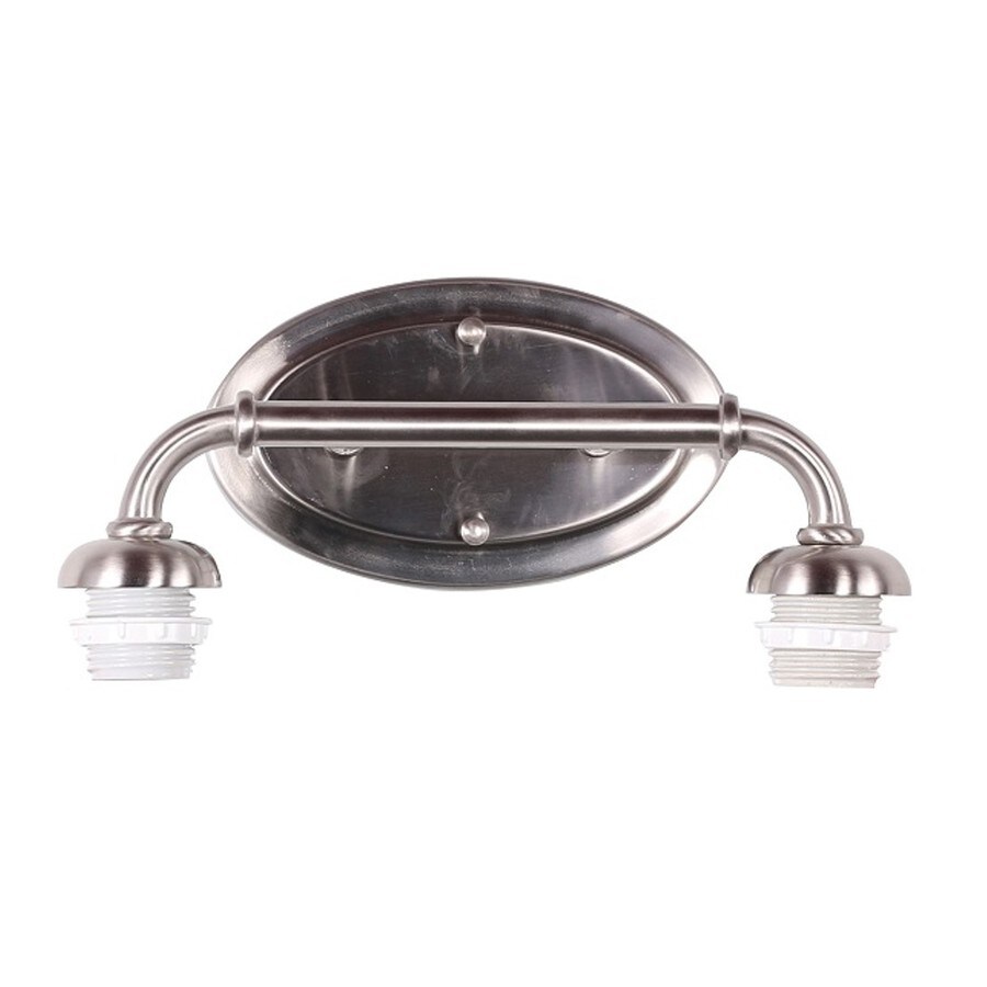 Litex 2-Light Nickel Transitional Vanity Light Bar in the Vanity Lights ...