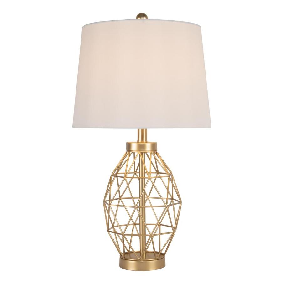 Scott Living 25.5-in Gold Table Lamp with Fabric Shade in the Table ...