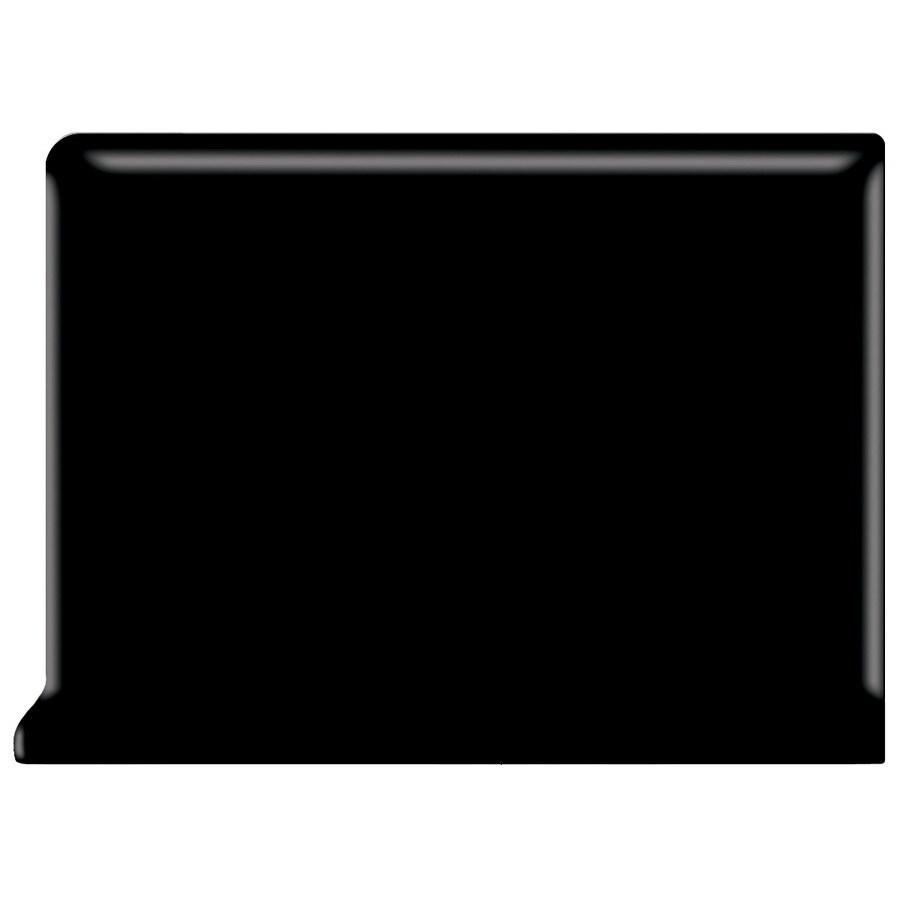 American Olean Bright Gloss Black Ceramic Cove Base Tile (Common: 6-in ...