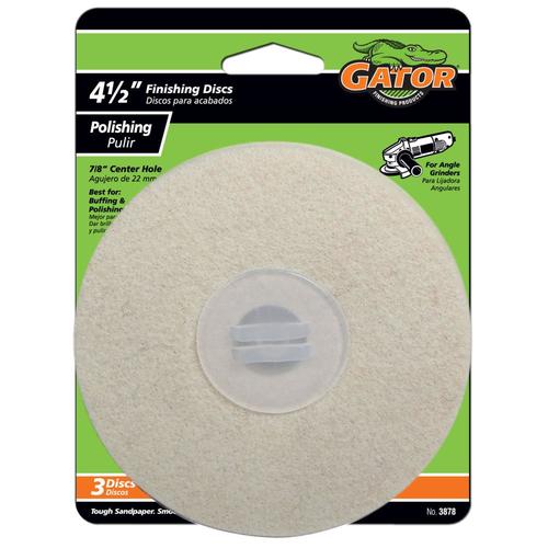 Gator 4-1/2 Polish Surf Cond Discs 3pk 3-Piece Aluminum Oxide Pad-Grit ...
