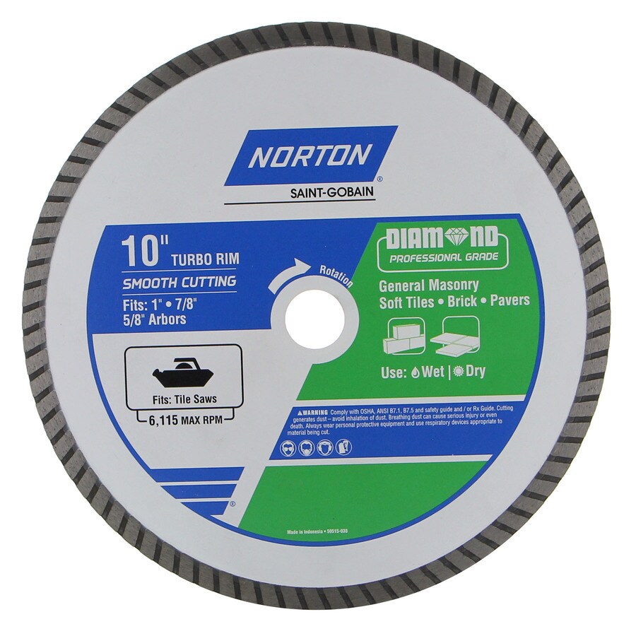 Norton 10-in Wet/Dry Turbo Diamond Saw Blade in the Diamond Saw Blades ...