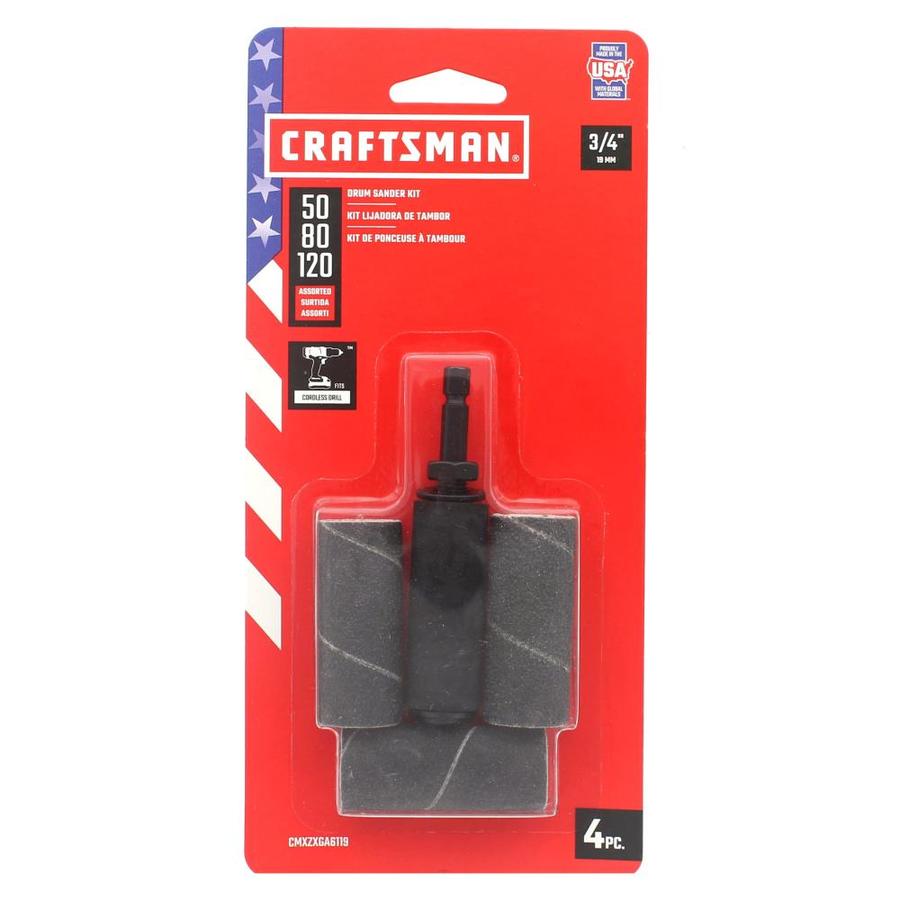 CRAFTSMAN 3/4 x 2 In Drum Kit Asst Grit 1+3 Aluminum Oxide Multi-Grade ...
