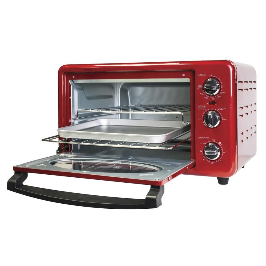 Nostalgia 6-Slice Red Toaster Oven in the Toaster Ovens department at ...