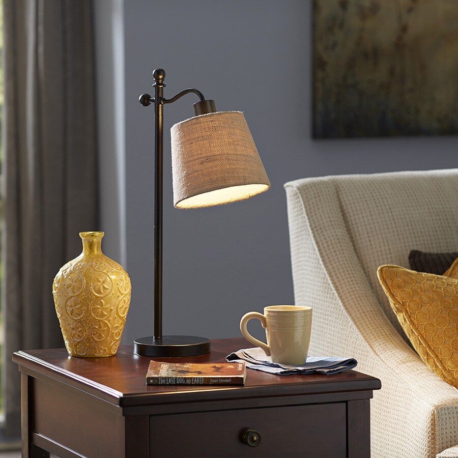 allen + roth 24-in Aged Bronze Table Lamp with Fabric Shade at Lowes.com