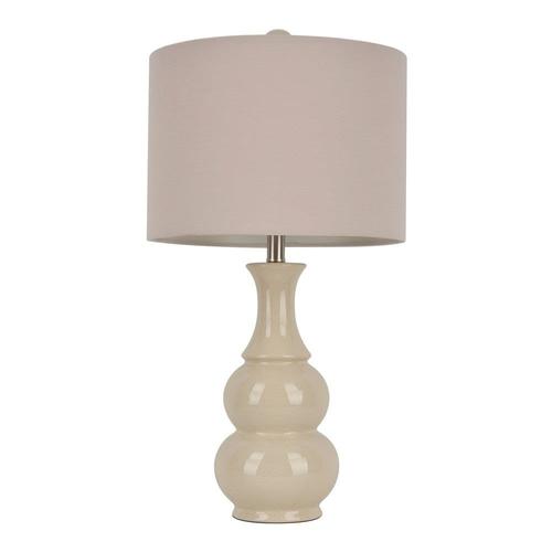 Decor Therapy 26.5-in Crackled Ivory Table Lamp with Linen Shade in the ...