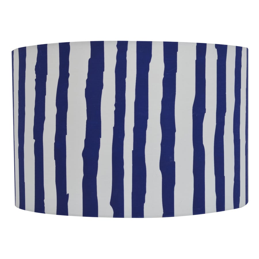 Decor Therapy 9-in x 14-in Blue and White Fabric Drum Lamp Shade at ...