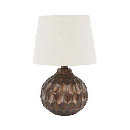 Decor Therapy Bing 14.5-in Pewter Incandescent Table Lamp with Linen ...