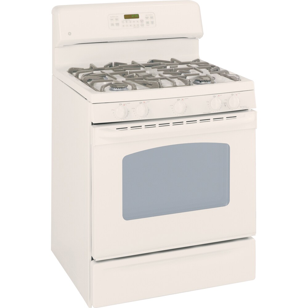 GEÂ® 30-Inch Freestanding Gas Range with Warming Drawer (Color: Bisque ...