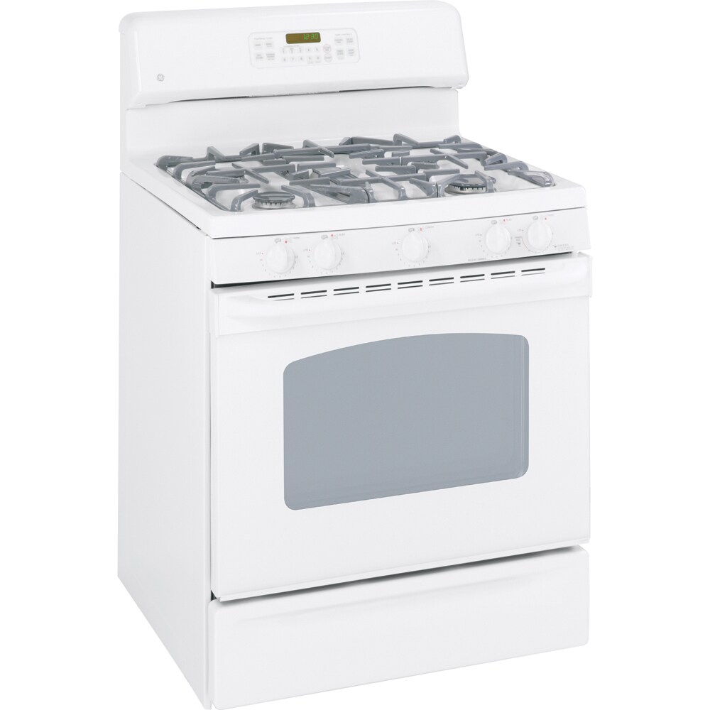 GEÂ® 30-Inch Freestanding Gas Range with Warming Drawer (Color: White ...