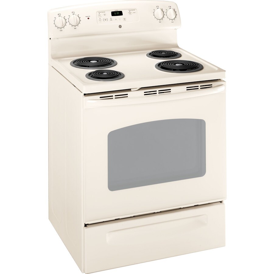 GE 30-in Self-Cleaning Electric Range (Bisque) at Lowes.com