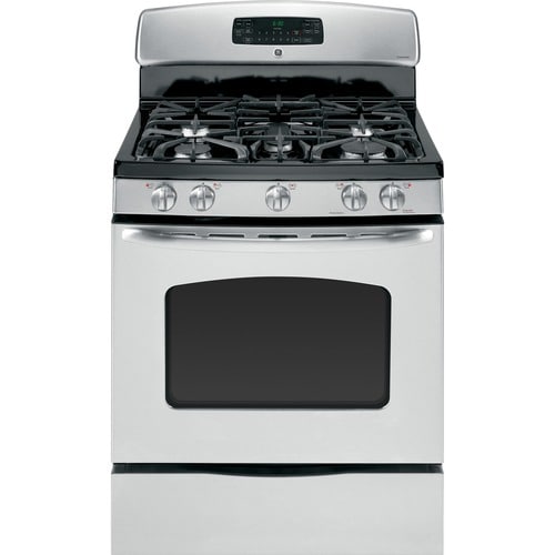 GE 30-in 5 Burners 5-cu ft Self-Cleaning Gas Range (Stainless Steel) in ...