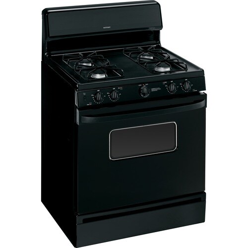 Hotpoint 4 Burners 4.8-cu ft Manual Clean Gas Range (Black) (Common: 30 ...
