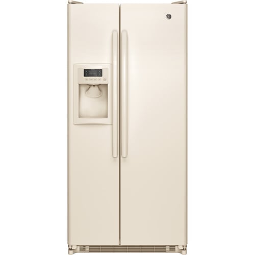 GE 20-cu ft Side-by-Side Refrigerator with Single Ice Maker (Bisque) in ...