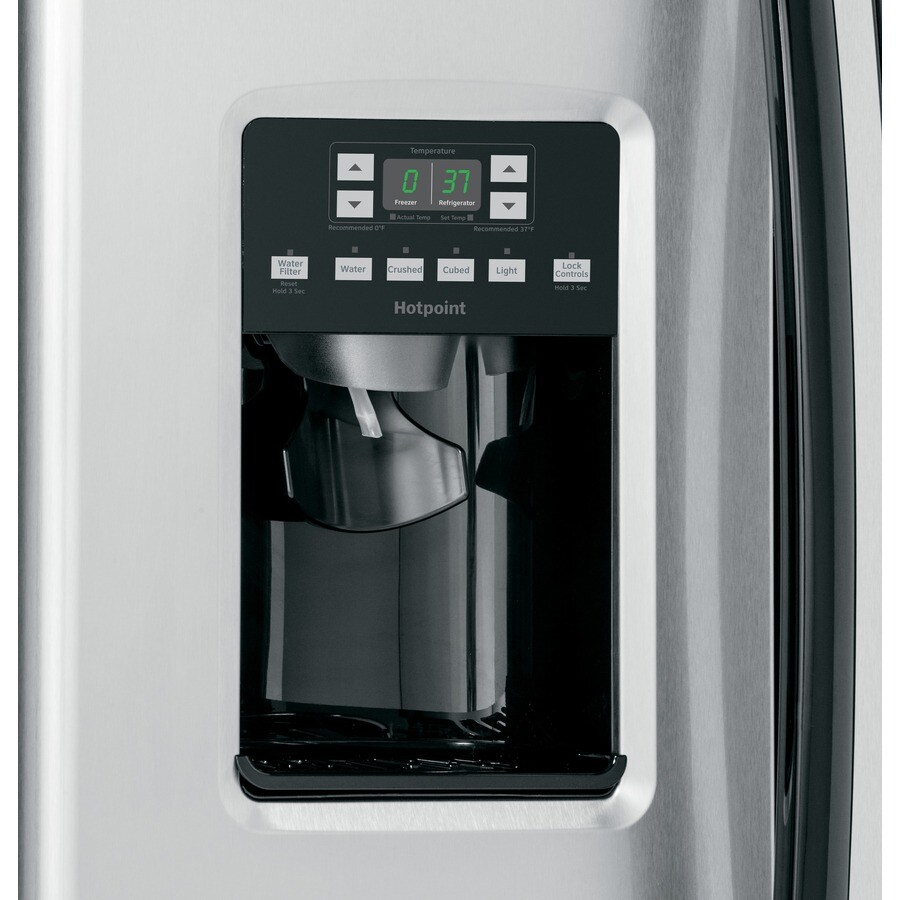 Hotpoint 25.4-cu ft Side-by-Side Refrigerator with Ice Maker (Stainless ...