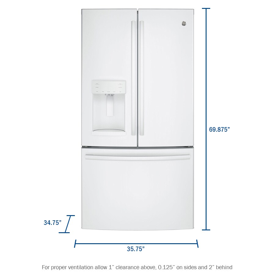 GE 27.8-cu ft French Door Refrigerator with Ice Maker (White) ENERGY ...