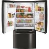 GE 23.8-cu ft French Door Refrigerator with Ice Maker (Black Stainless ...