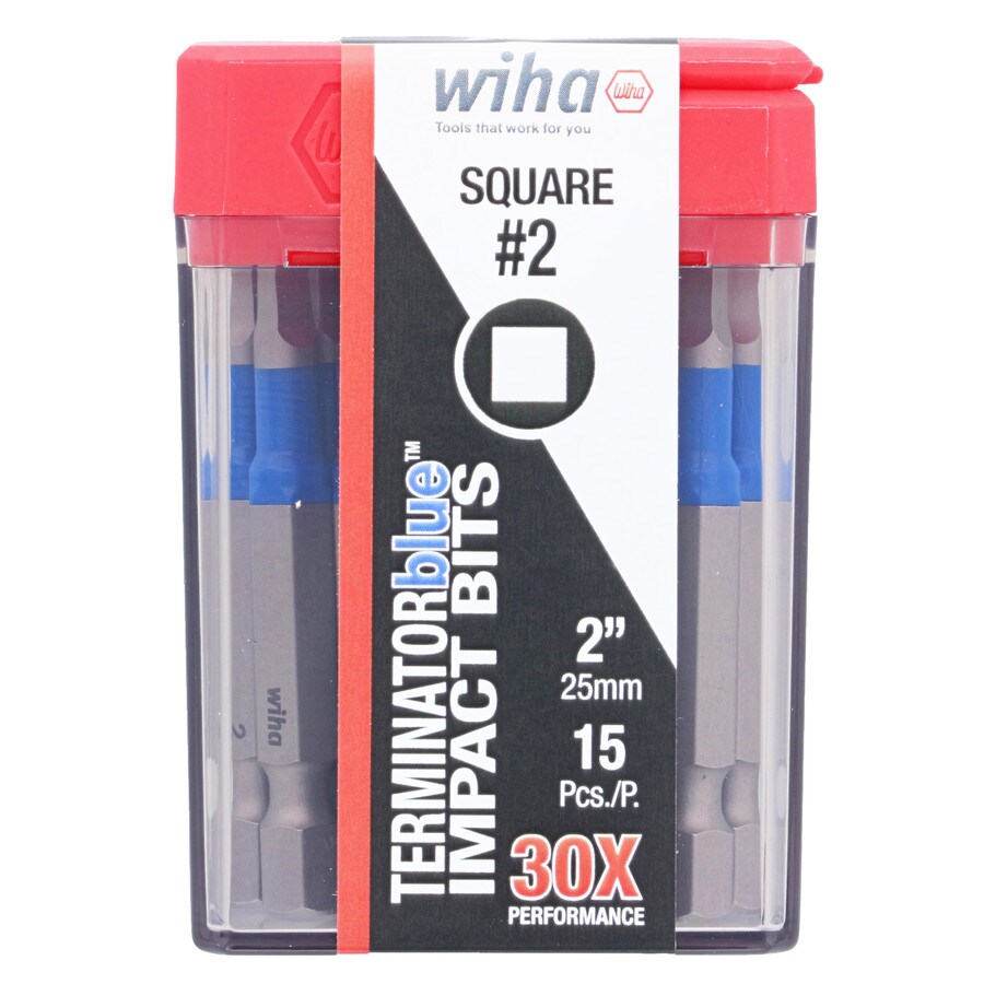 Wiha TerminatorBlue Square #2 1/4-in x 2-in Square/Robertson Impact ...