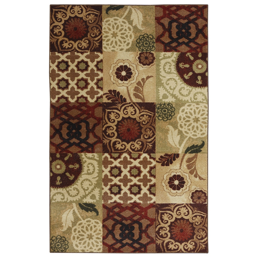 Mohawk Home Suzani Spice Earth 5 x 8 Red/Cream Area Rug in the Rugs ...
