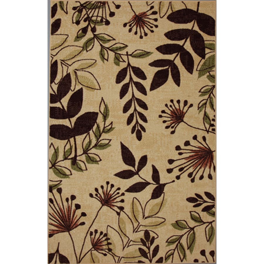 Mohawk Home Laurel Leaves Multi Brown Rectangular Indoor Tufted Area ...