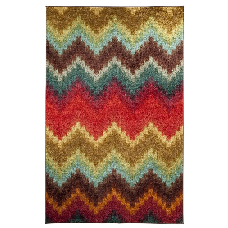 Mohawk Home Painted Zig Zag 8 x 10 Red Area Rug at Lowes.com