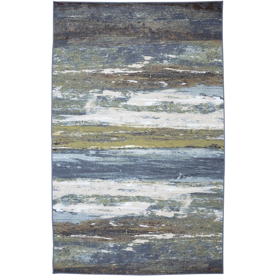 Mohawk Home Abstract Shore Blue Spa 8 x 10 Blue Area Rug at Lowes.com