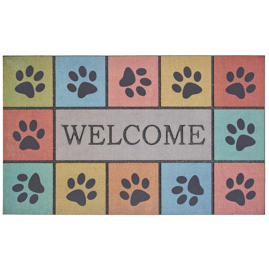 Mohawk Home Mohawk Doorscapes Mat Welcome Paw Blocks Tiles 1-ft 6-inx2 ...