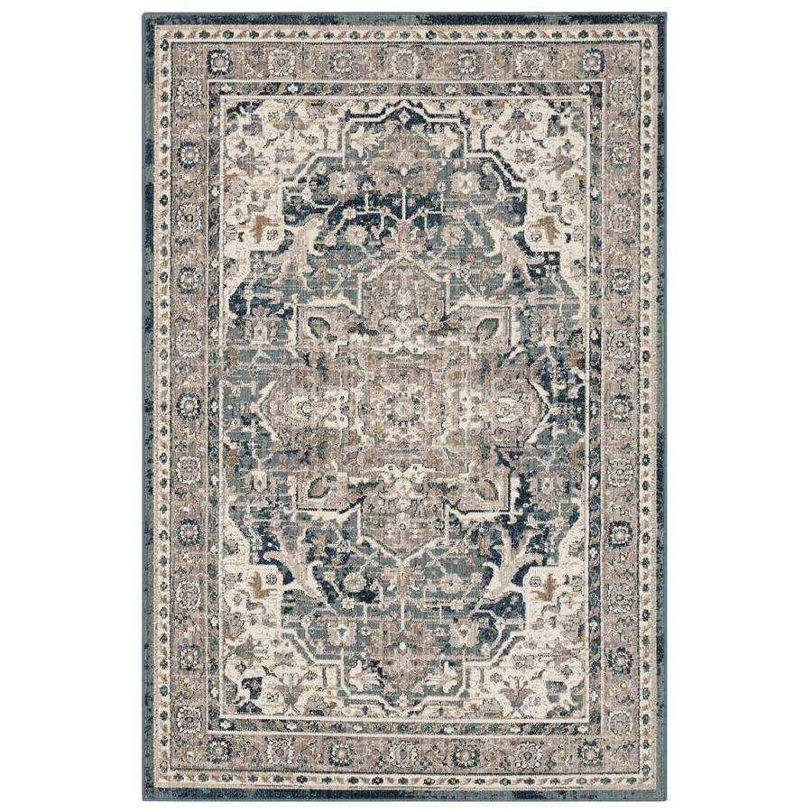 allen + roth Evelyn 5 x 8 Jade Indoor Geometric French Country Area Rug ...