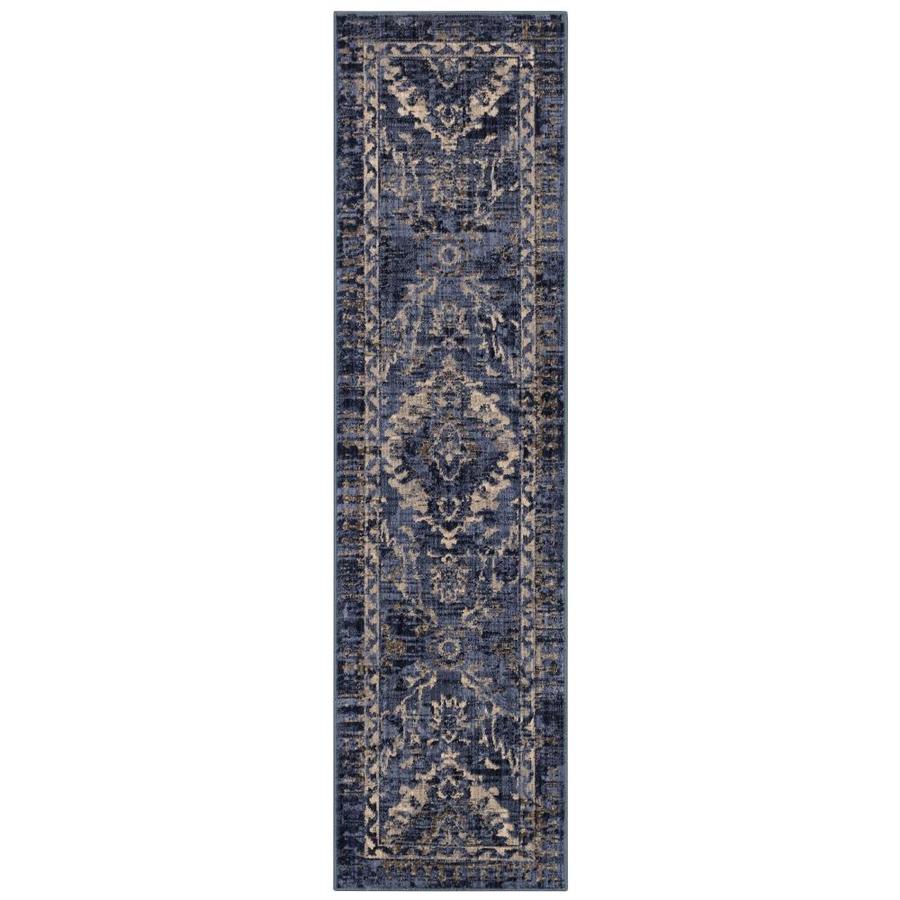 Scott Living Eastway 2 x 8 Indigo Indoor Geometric Farmhouse/Cottage ...