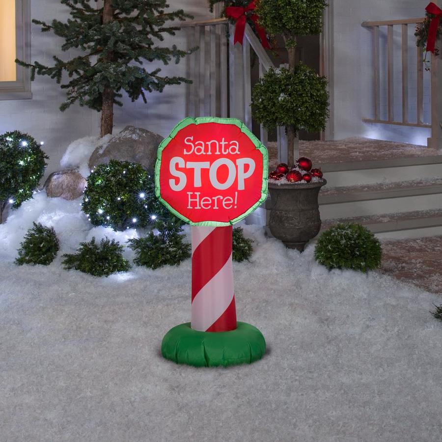 Gemmy 3.511-ft Lighted Sign Christmas Inflatable in the Christmas ...