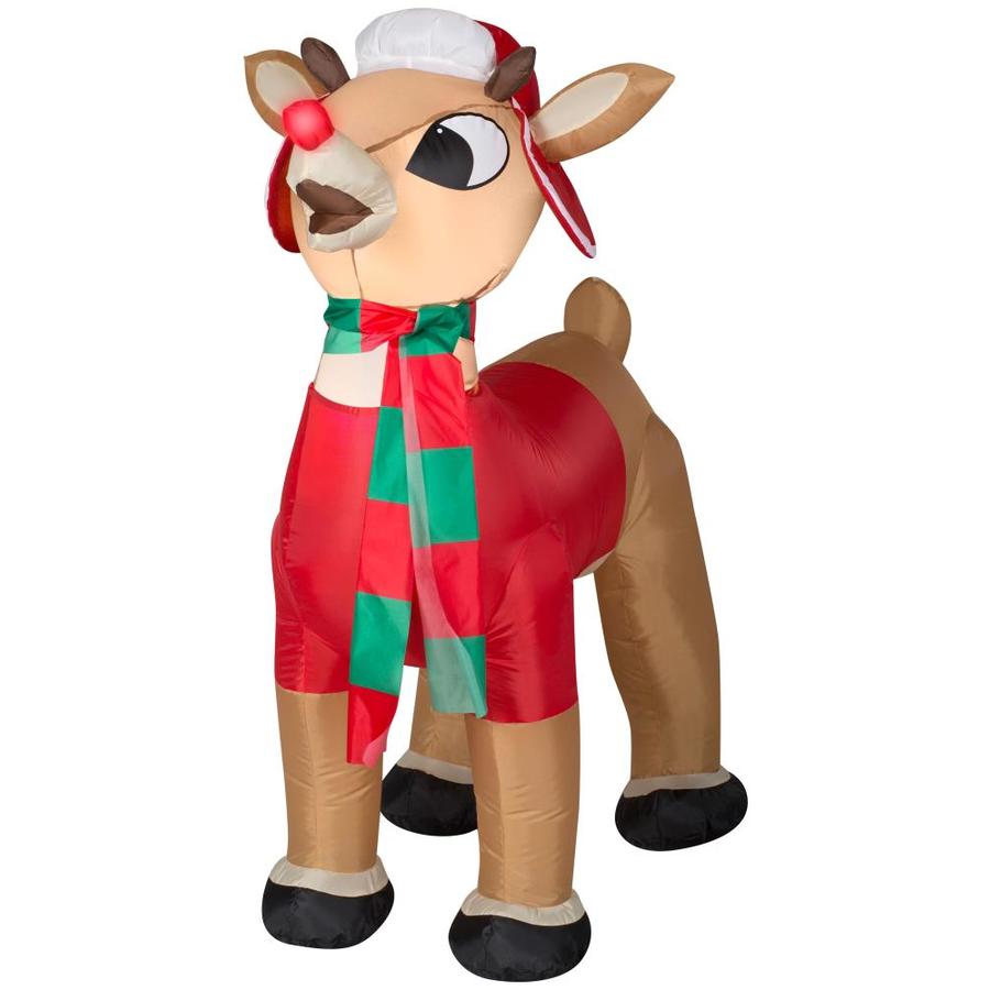 Gemmy 3-1/2 foot Airblown Rudolph with Winter Wear in the Christmas ...
