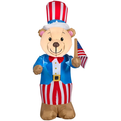 Gemmy 4-ft Lighted Uncle Sam Bear Patriotic Inflatable at Lowes.com