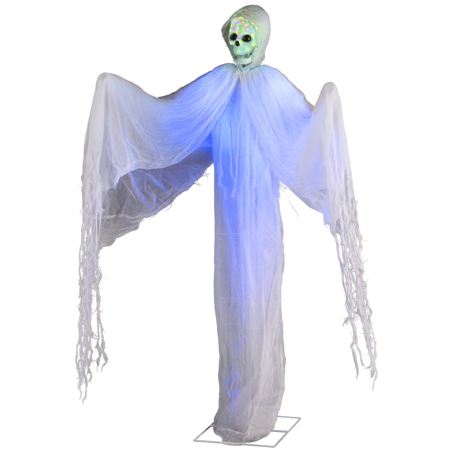 Holiday Living Animatronic Pre-Lit Freestanding Ghost Statue with Multi ...