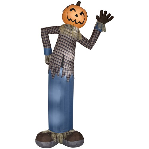 Holiday Living 12-ft x 5.54-ft Lighted Scarecrow Halloween Inflatable ...