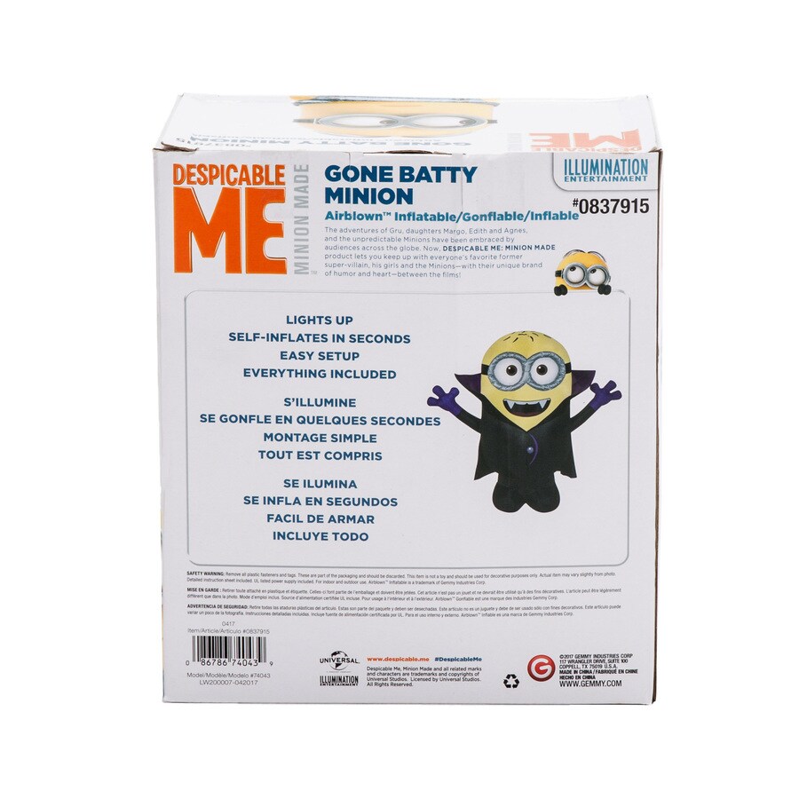 Universal Despicable Me 3.5-ft x 3.93-ft Lighted Minion Halloween ...