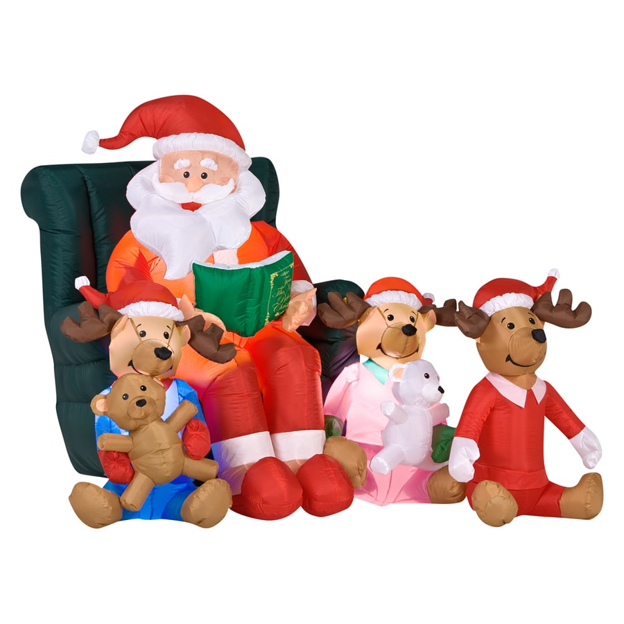Gemmy 5-Ft. Inflatable Santa Reading Bedtime Story at Lowes.com