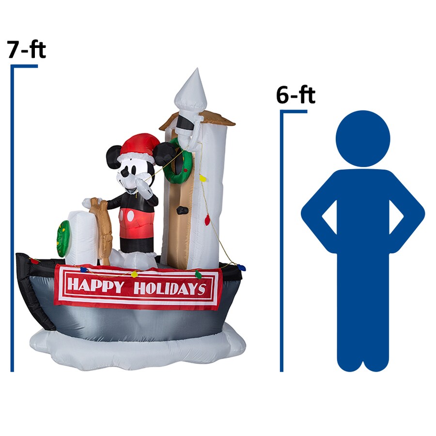 Disney Mickey 6.99-ft Lighted Mickey Mouse Christmas Inflatable in the ...