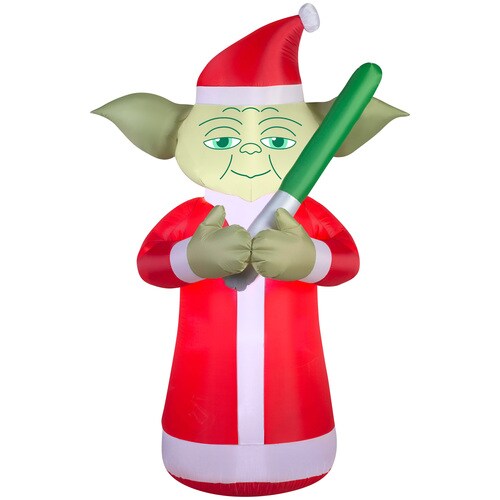 Gemmy 6-ft Lighted Star Wars Yoda Christmas Inflatable in the Christmas ...