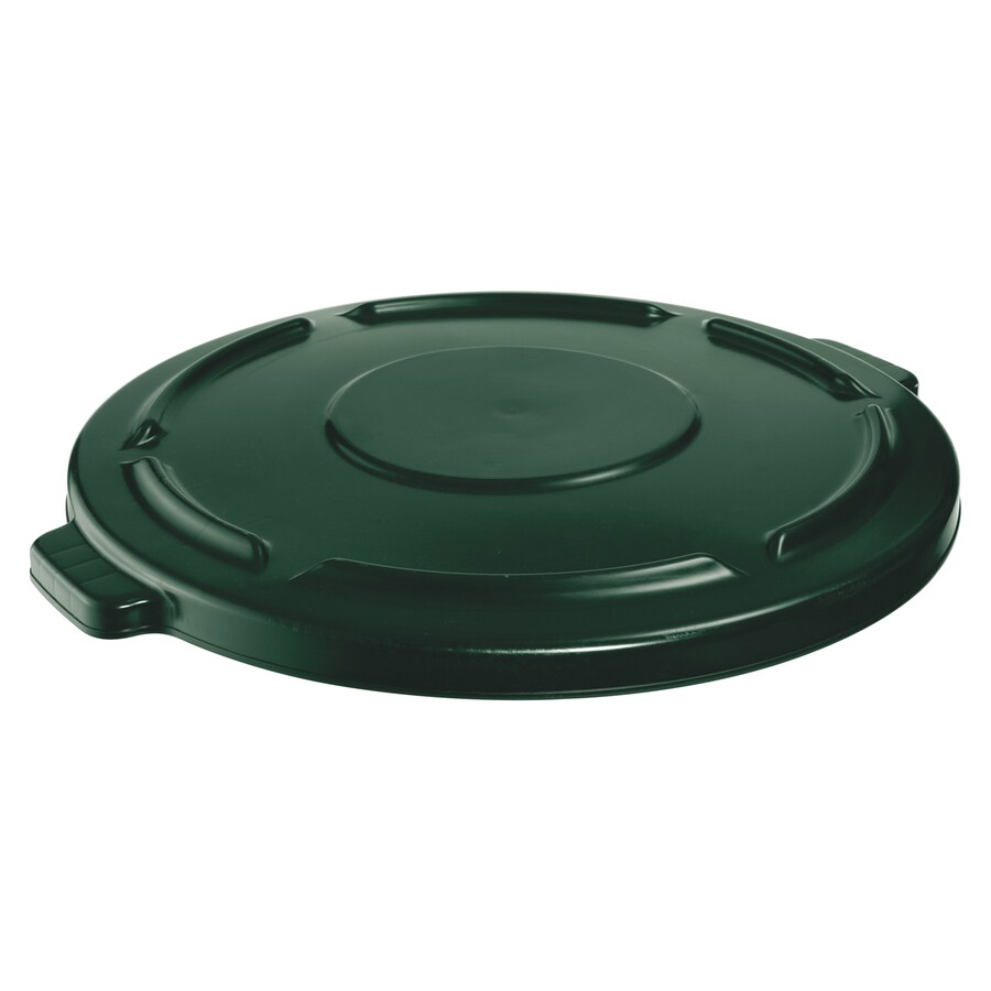 Rubbermaid Commercial Products Green Plastic Outdoor Trash Can Lid in ...