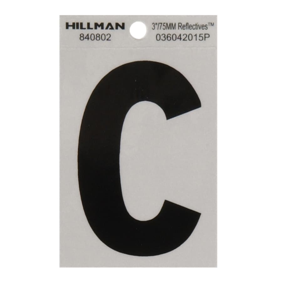 Hillman 3-in Reflective Silver Letter C in the House Letters & Numbers ...