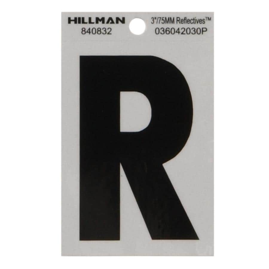 Hillman 3-in Black and Silver Reflective House Letter R at Lowes.com