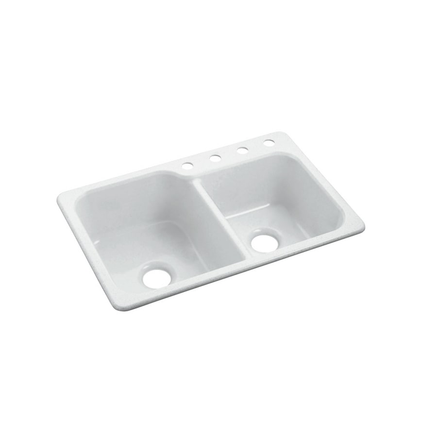 Sterling Maxeen 22-in x 33-in White Double-Basin Composite Drop-In 4 ...