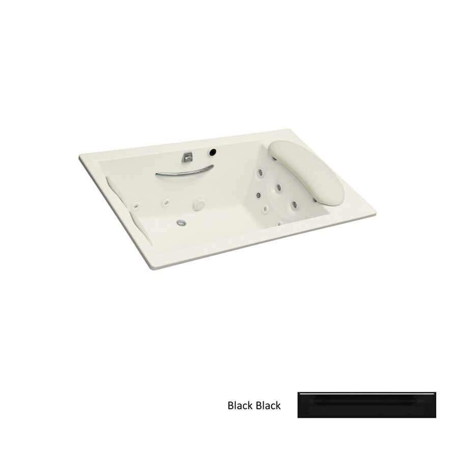 KOHLER Black-Black Acrylic Drop-In Jetted Whirlpool Tub in the Footwear ...