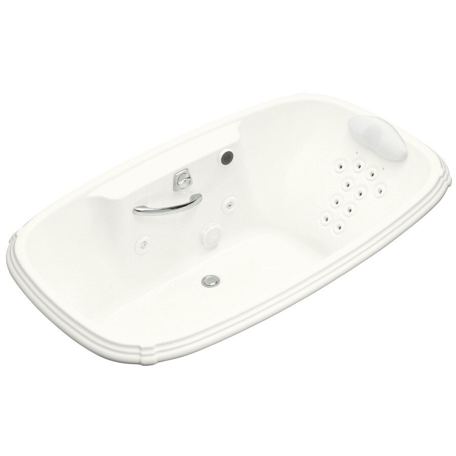 KOHLER Portrait White Acrylic Oval Whirlpool Tub (Common: 42-in x 67-in ...