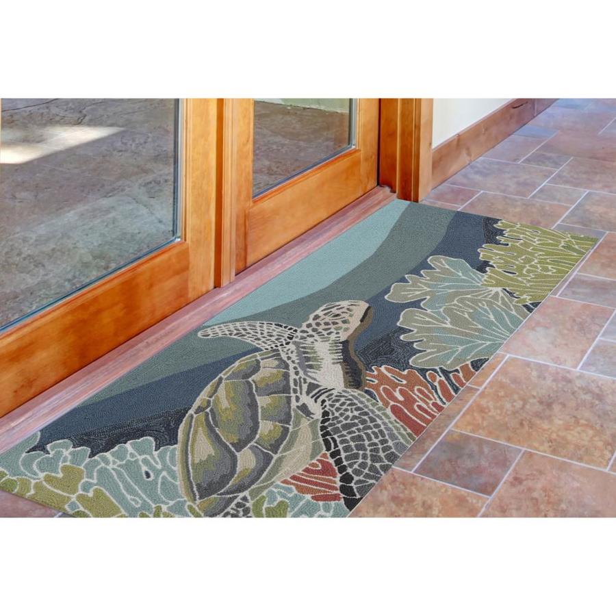 Liora Manne Ravella 5 x 8 Ocean Indoor/Outdoor Floral/Botanical Coastal ...