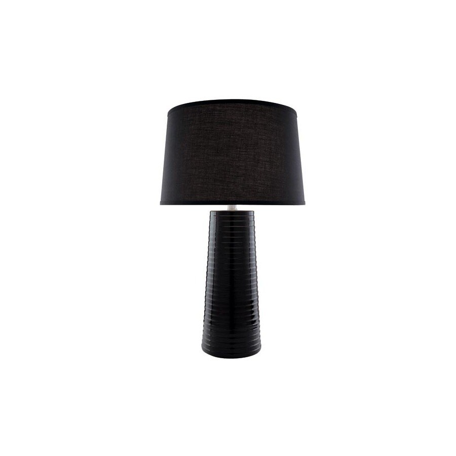 Lite Source CERAMIC TABLE LAMP, BLACK W/FABRIC SHADE, TYPE A 150W at ...