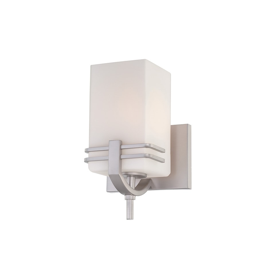 Lite Source 10" Steel-Painted Wall-Mounted Lamp with Frost Shade at ...