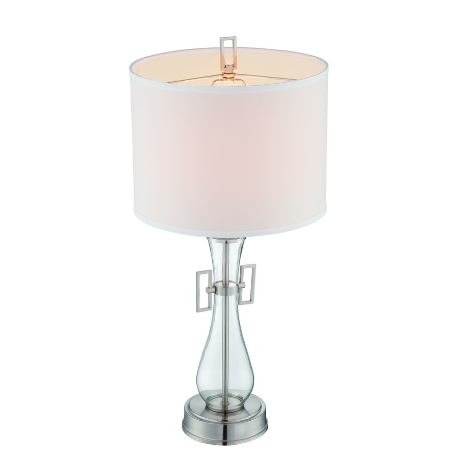 Lite Source Dyani 29.5-in Polished Steel, Clear 3-way Table Lamp with ...